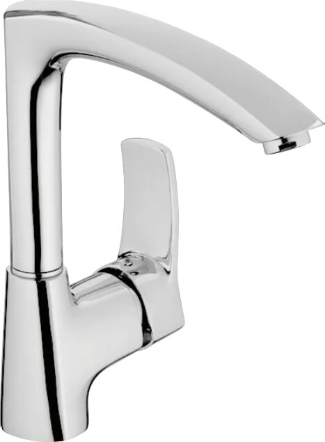 Смеситель для кухни Haiba HB70 HB4070 с поворотным изливом, хром, глянцевый, однорычажный, латунный, с керамическим картриджем