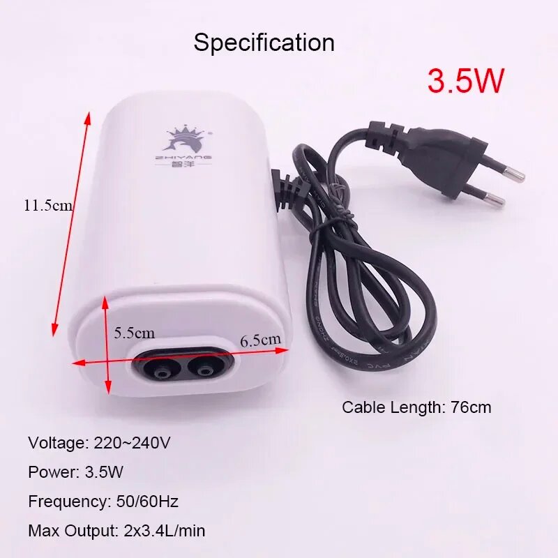 Воздушный насос для аквариума 3.5W EU plug