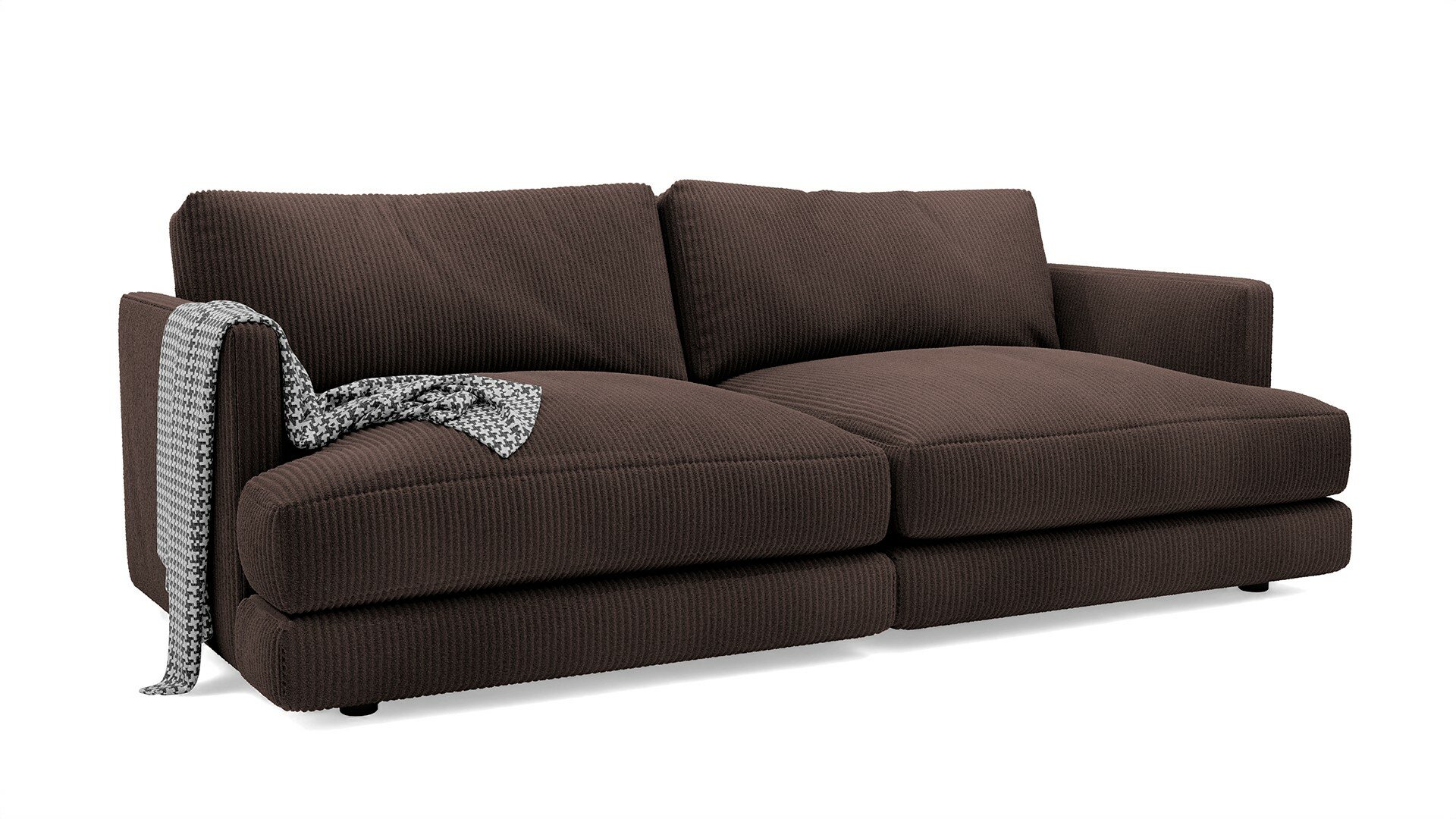 Диван Ибица 2 Cilium Chocolate NEW 212x102x67 см, коричневый Вельвет, еврокнижка