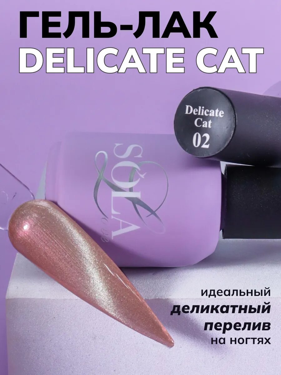 Гель-лак кошачий глаз Delicate cat 02