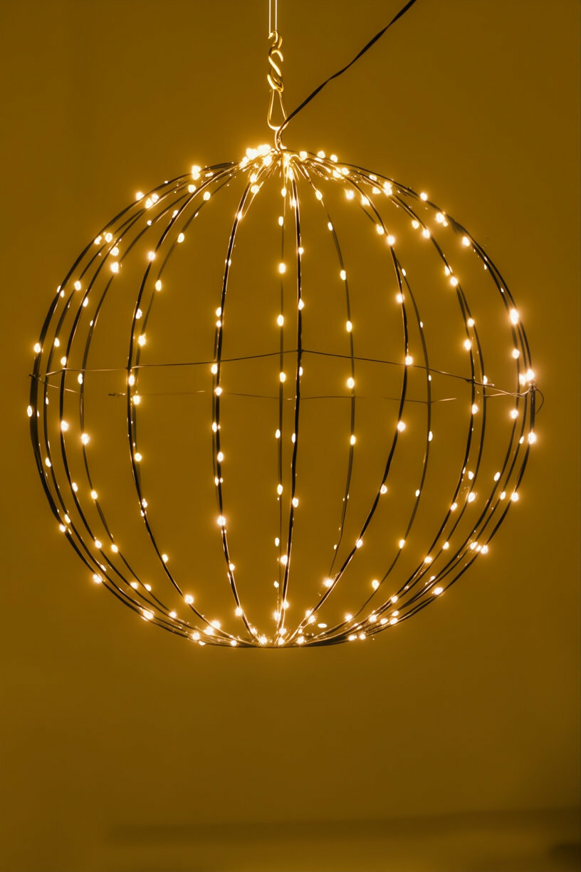 Декоративное светящееся украшение ШАР 'вильмо', металл, 260 тёплых белых LED-огней, 40 см, таймер, уличный, Winter Deco 4060406