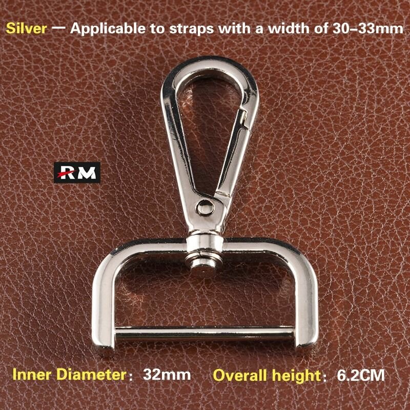 Карабин металлический съёмный, Карабин для сумки, Пряжка для плечевого ремня сумки, пряжка для багажа, серебристый, 32mm, 2 шт