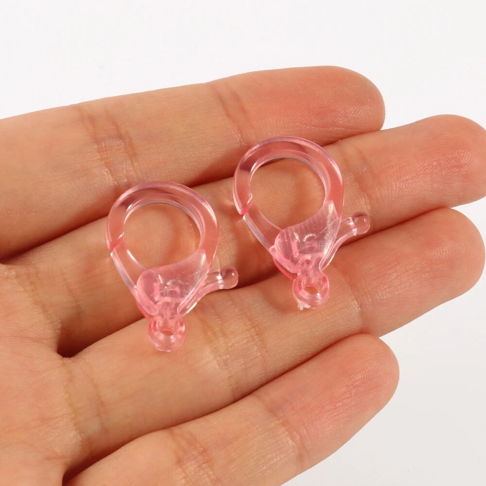 10 шт, акриловые застежки-карабины GMB724 6x26 мм Розовый, Pink Clasp