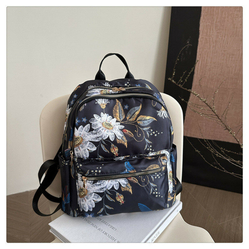 Backpack butterfly flower cherry print casual womens with large capacity for daily use, flower