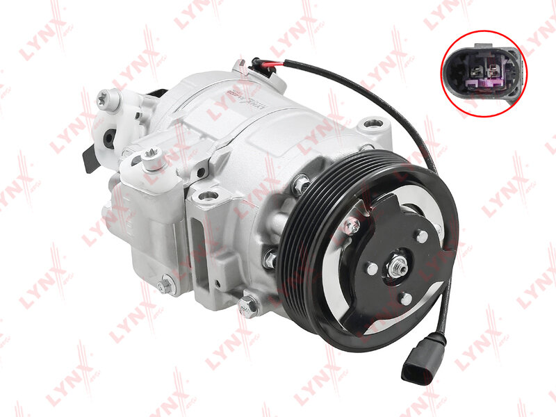 Компрессор кондиционера LYNXauto RA-4020. Для: SKODA Fabia I-II 1.0-1.9D 99> / Roomster 1.2-1.9D 06>, VW Golf IV 1.4-1.9D 97>