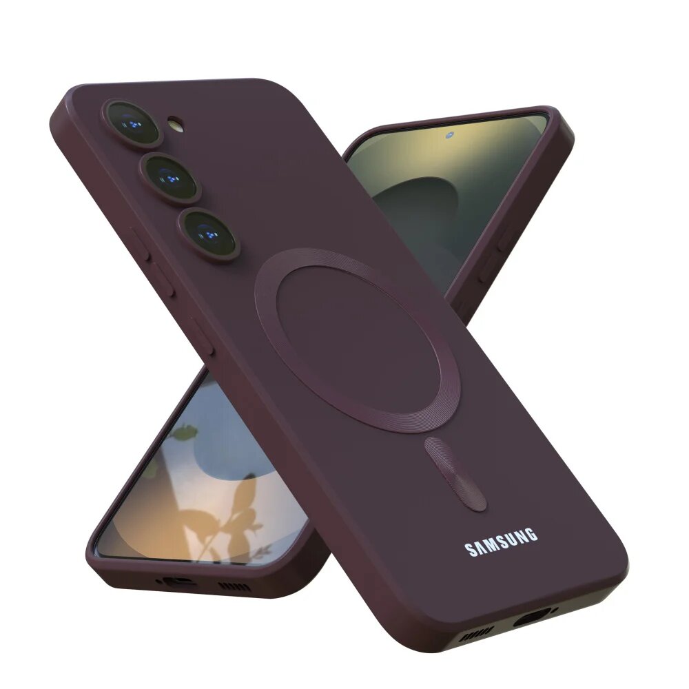 Жидкие силиконовые чехлы Origina для телефонов Samsung S25 S24 S23 S22 Ultra FE Plus A56 для Magsafe, защитный чехол для беспроводного зарядного устройства