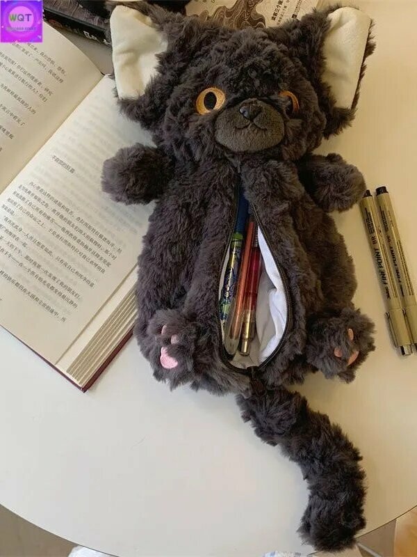 WQT Плюшевый пенал в виде кота, милые канцелярские товары