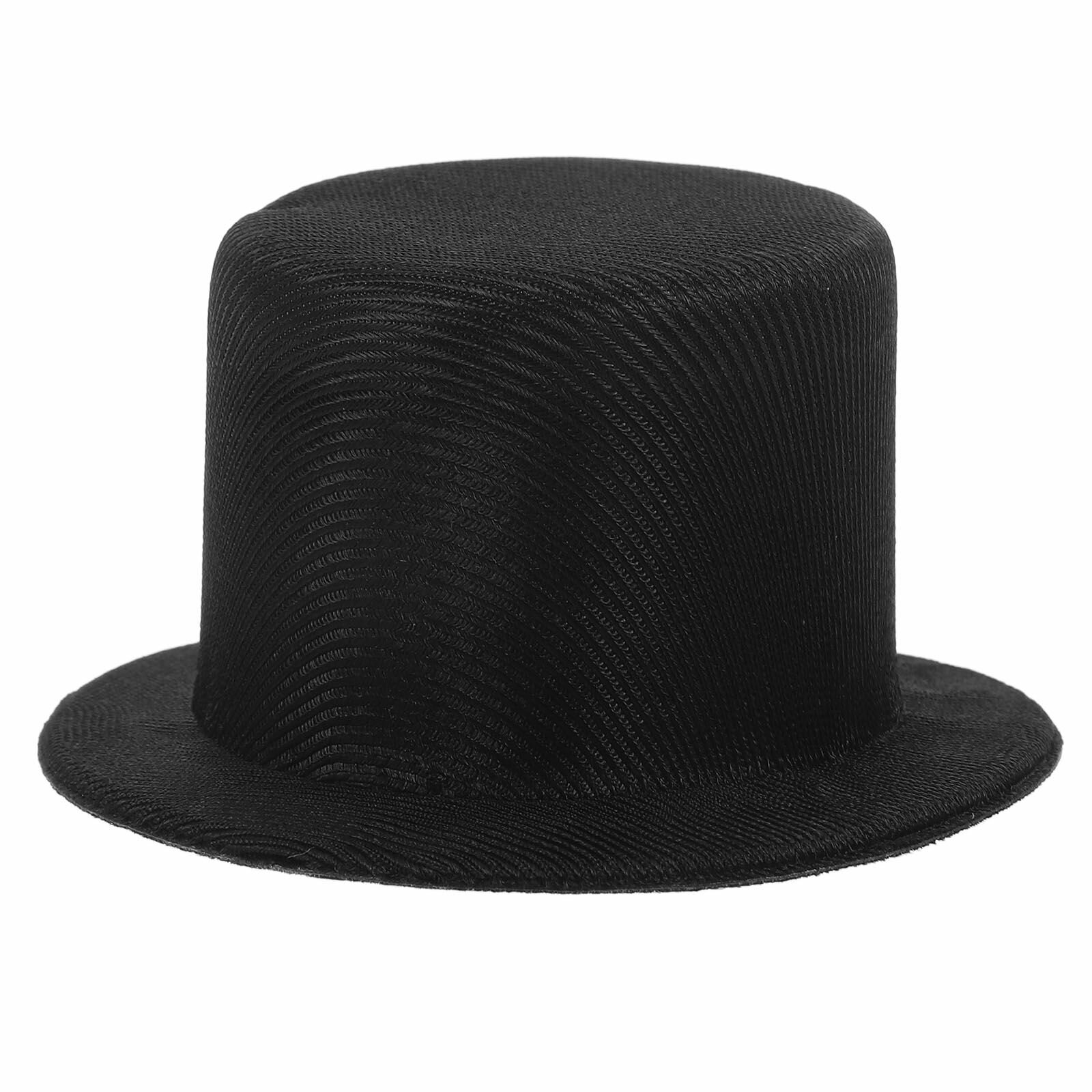 Чёрная мини-шляпа для декора, 9x9x4,5 см для рукоделия, украшения снеговиков и мини-кукол, тканевый аксессуар для поделок и праздничного декора