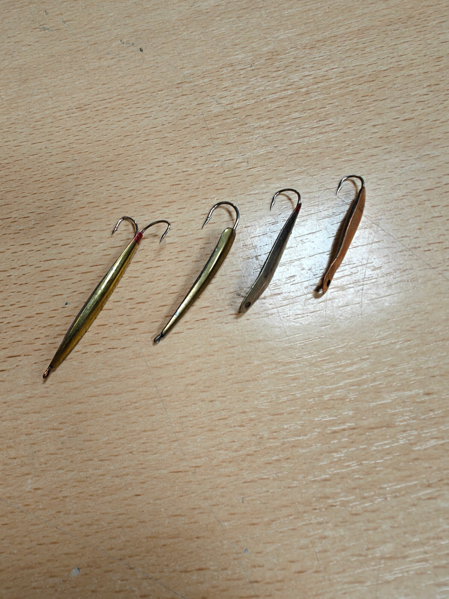 Набор блёсен на окуня для зимней рыбалки. Набор шт: 5см-4,5гр/4см-3,7гр/3,5см-3,25гр/3,5см-2,8гр