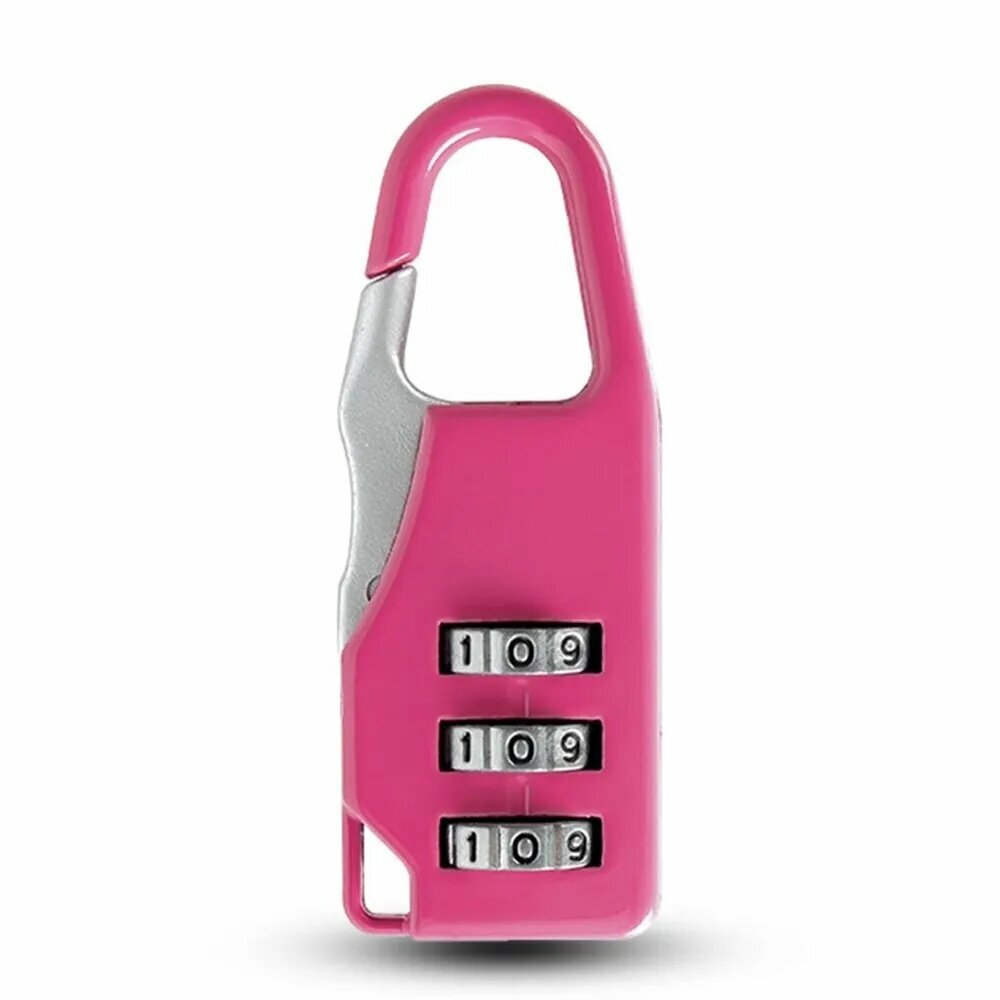 Обычный замок с паролем, маленький для рюкзака, противоугонный замок-розово-красный