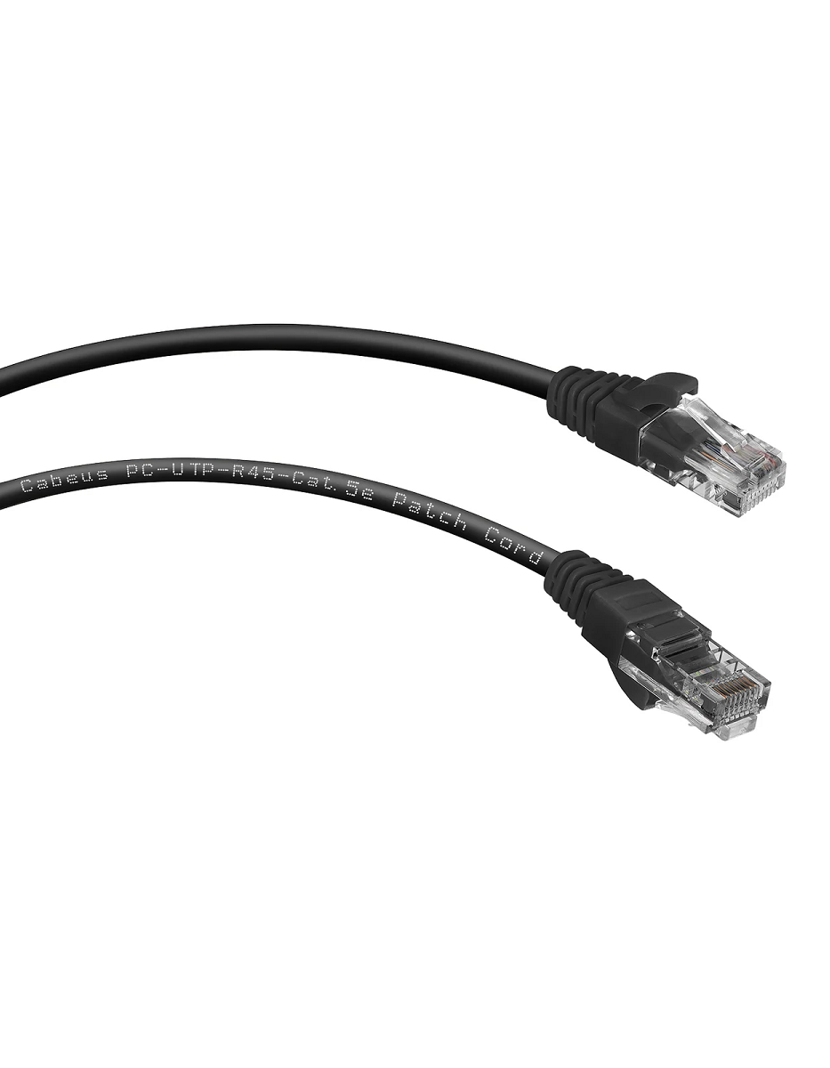 Кабель патч-корд U/UTP 5e кат. 2м Cabeus PC-UTP-RJ45-Cat.5e-2m-BK