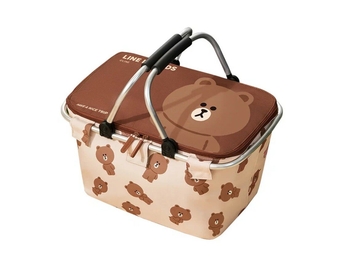 Складная корзина MyPads для пикника . Термосумка для кемпинка, похода. Сумка для продуктов, фруктов, сэндвичей, напитков