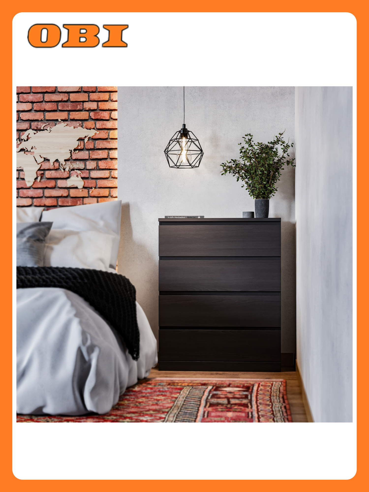 Комод Шведский Стандарт Варма 4 80х100х40 см шпон ясень, черный