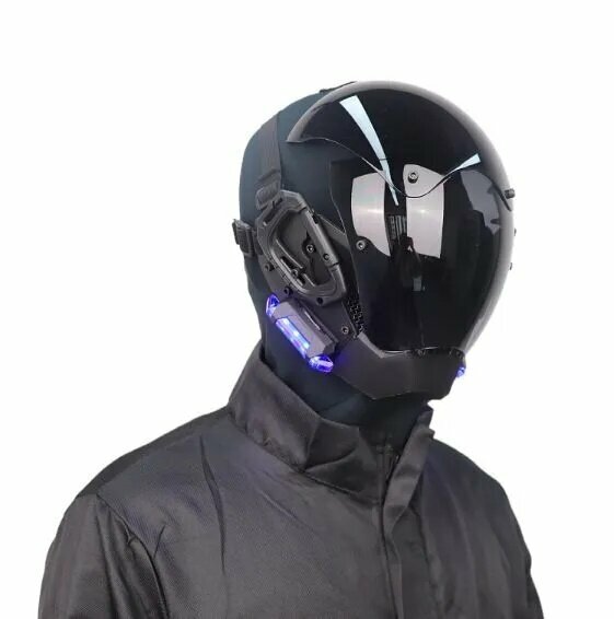 Светящиеся маски киберпанковских роботов на Хэллоуин