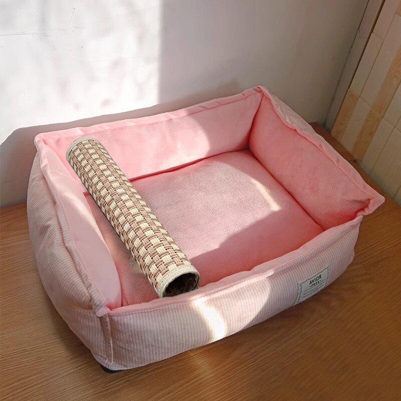 Собачий питомник Кошачий питомник утолщен зимой, теплые и съемные спальные коврики Хрустальный бархатный порошок +