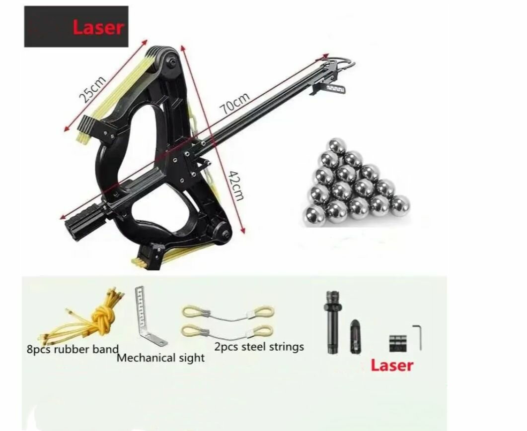 Металлический блочный арбалет стреляет стальными шариками, черный