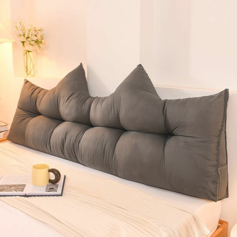 Темно-серый, Симпатичная прикроватная треугольная подушка, 120x45x15 см