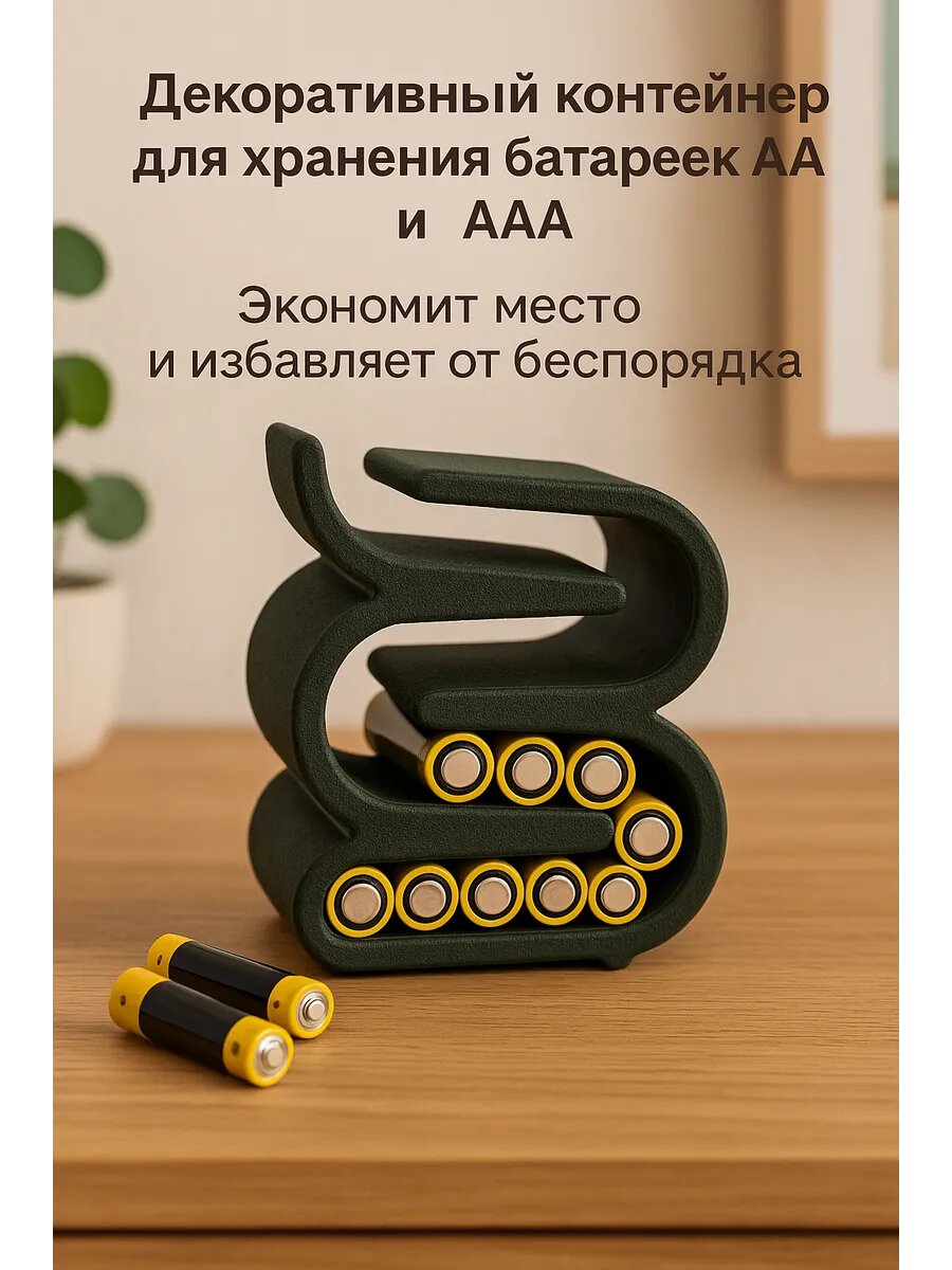 Декоративный контейнер для хранения батареек AA и AAA, стильный