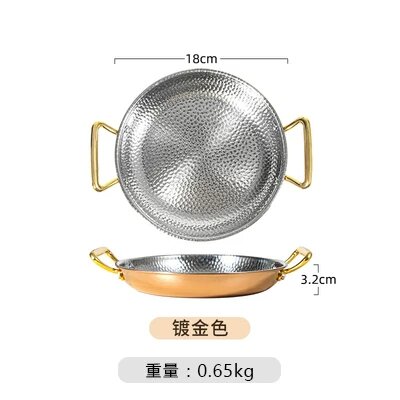 Нержавеющая стальная кастрюля для паэльи 18x3.2 см золотой цвет кухонная посуда для приготовления морепродуктов