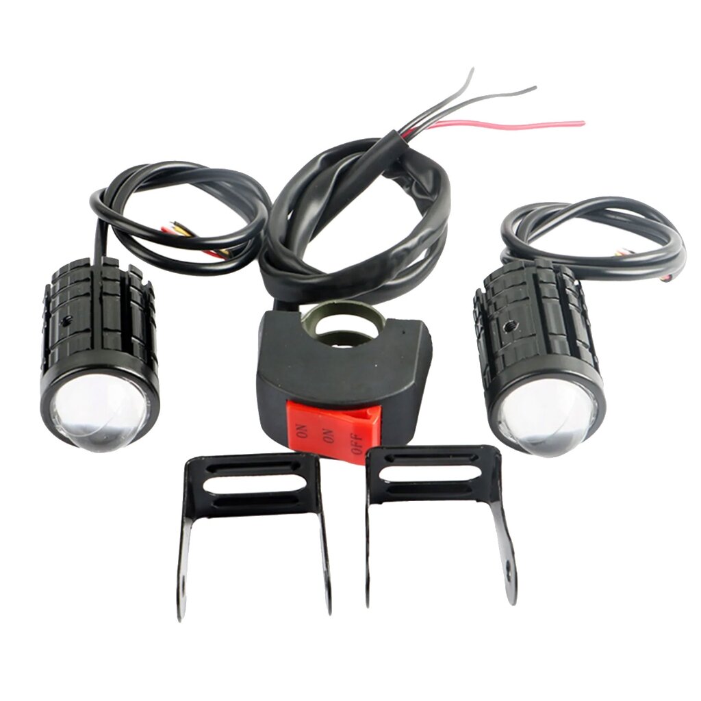 Прочная алюминиевая LED-фара для мотоцикла с двойным лучом, быстрая установка без инструментов, для ночной езды в тумане