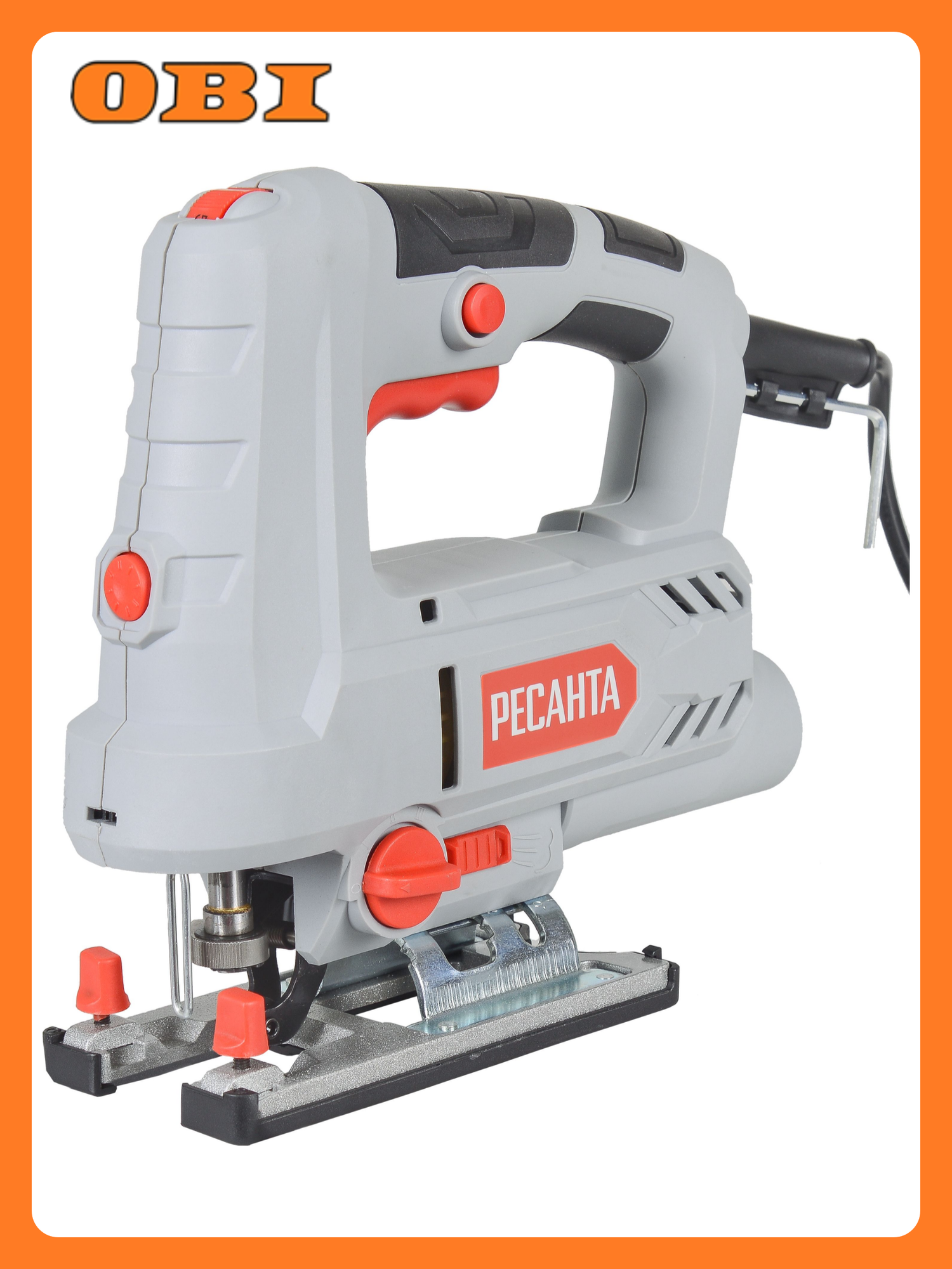 Электролобзик Ресанта Л-100/850, для дерева и металла, мощность 850 Вт, серый