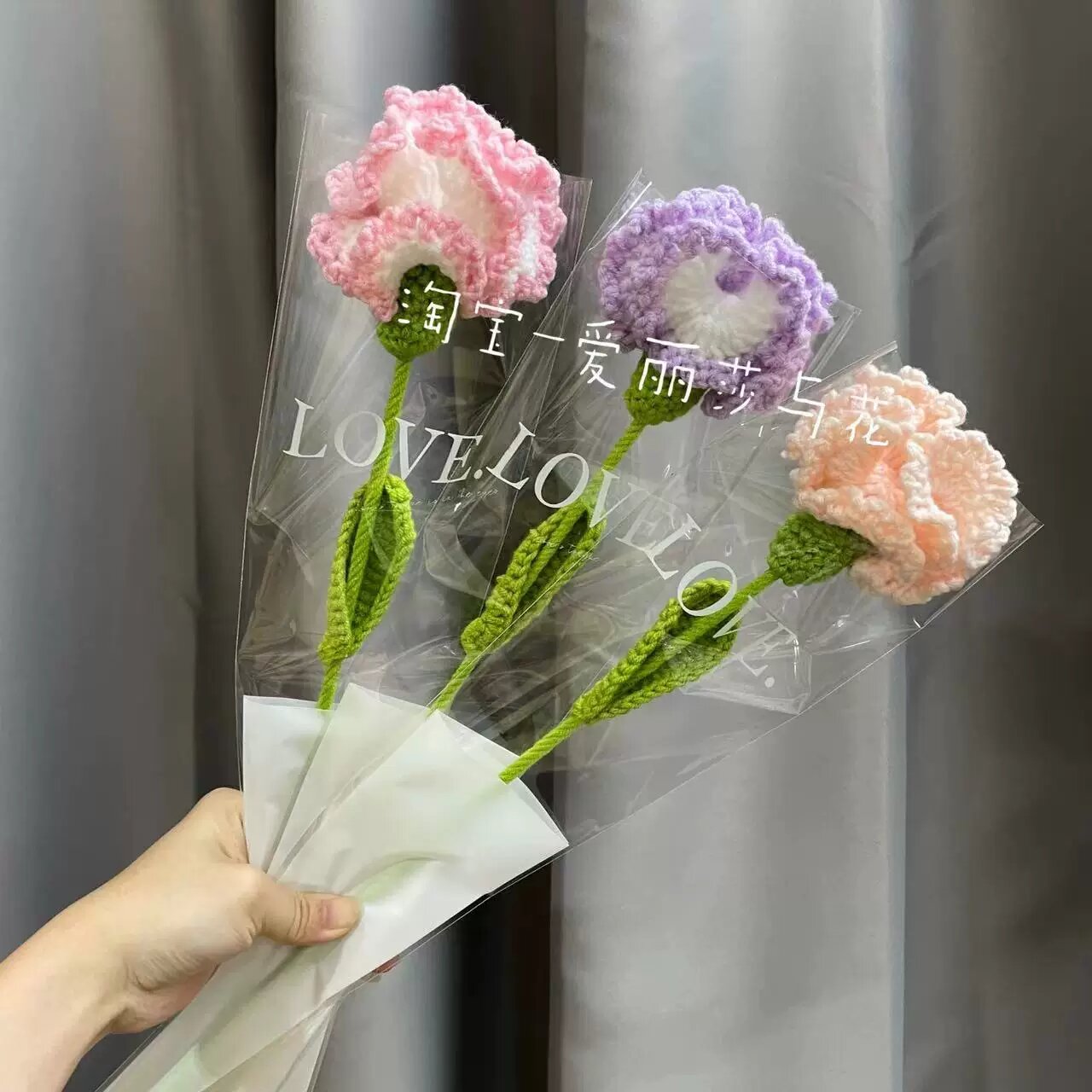 Готовые цветы ручной работы: гвоздики, букеты из пряжи, вязаные пышные цветы, тканые цветы, праздничный подарок для