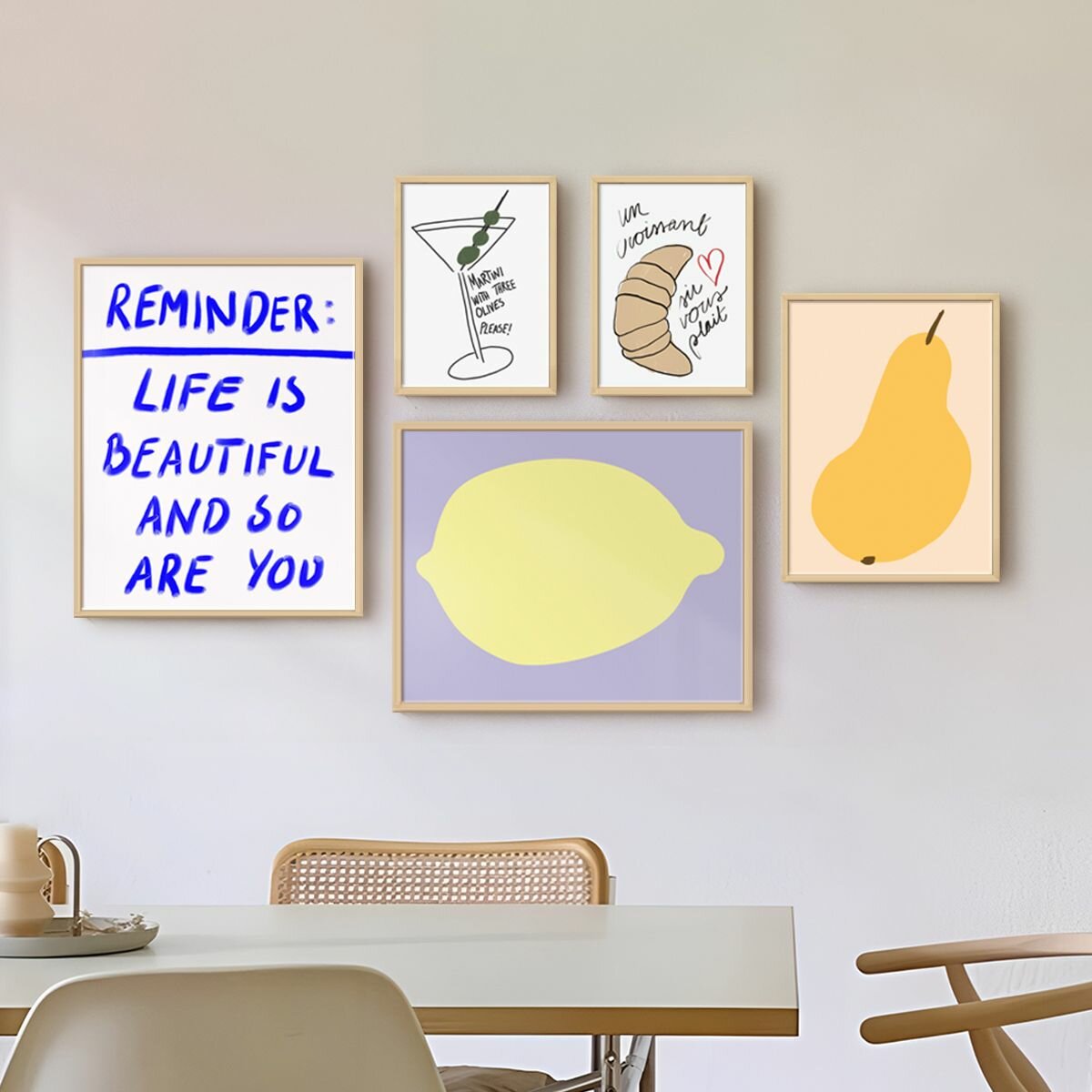 Постеры 5 шт на стену "Набор натюрморт для кухни" набор картин для интерьера