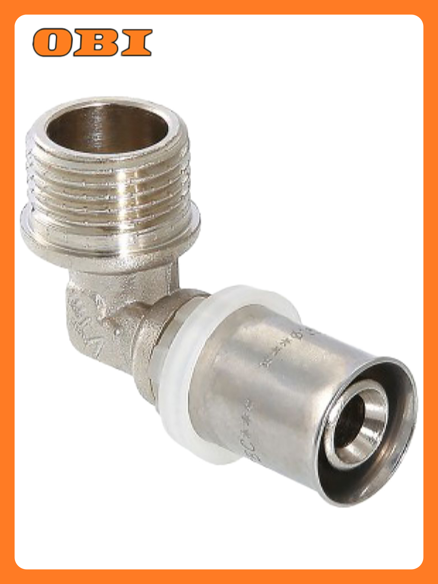 Угольник латунь никелированный VALTECVTm.253. N 1/2" х 16 мм