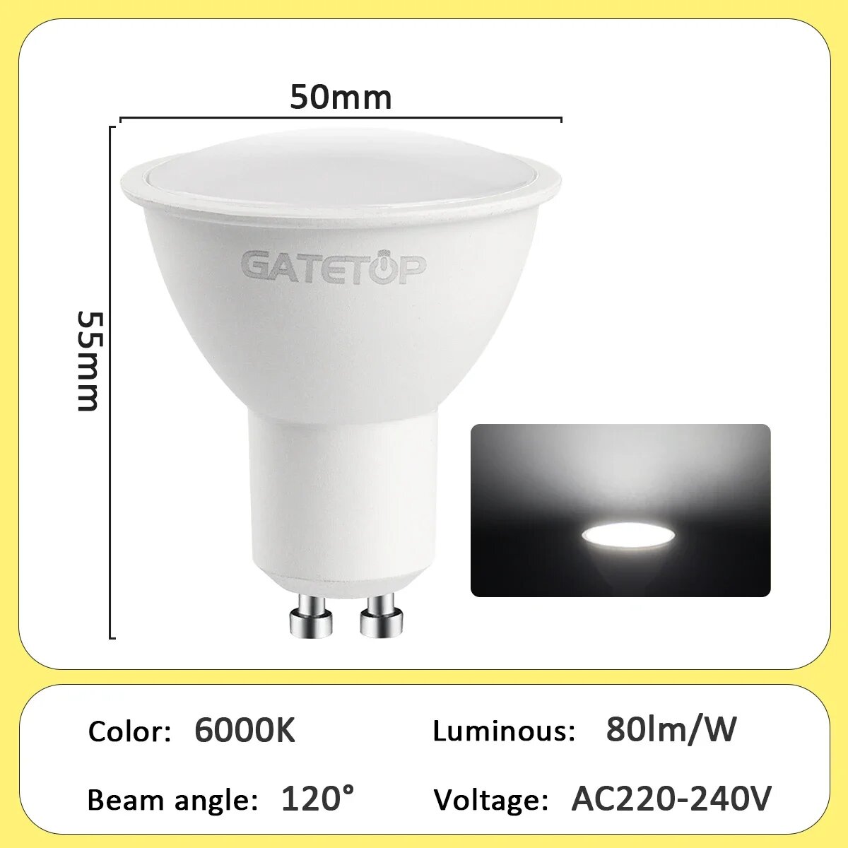 4-20pcs GU10 Led Spotlight dimmable warm cold white AC220-240V 120° 38° 3000K 4000K 6000K for home bedroom derec Recessed Light