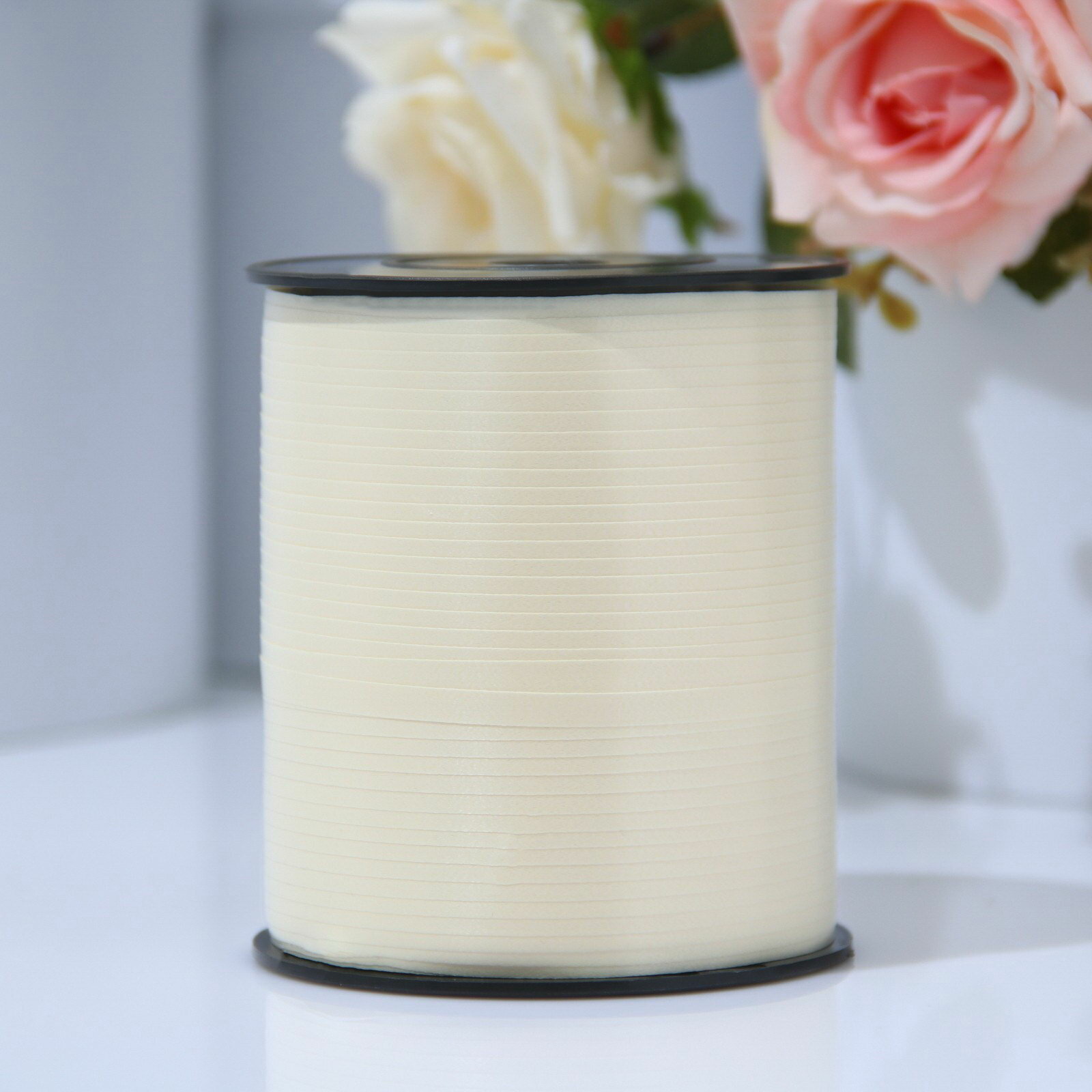 Лента упаковочная для декора, подарков и шаров, шампань, 0.5 см x 500 м