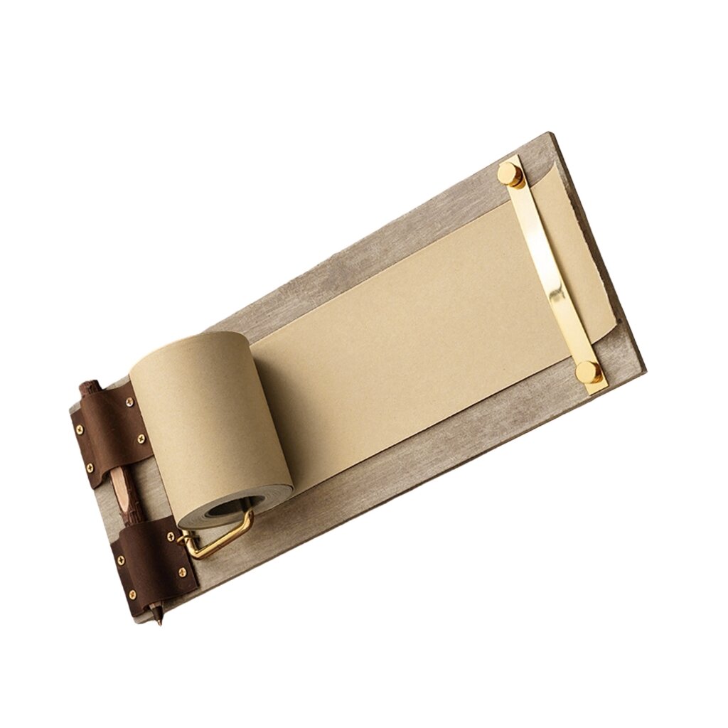 Ретро деревянный блокнот для записей с резаком для рулона бумаги для заметок, подвесная доска для заметок на стене для украшения стен домашнего офиса