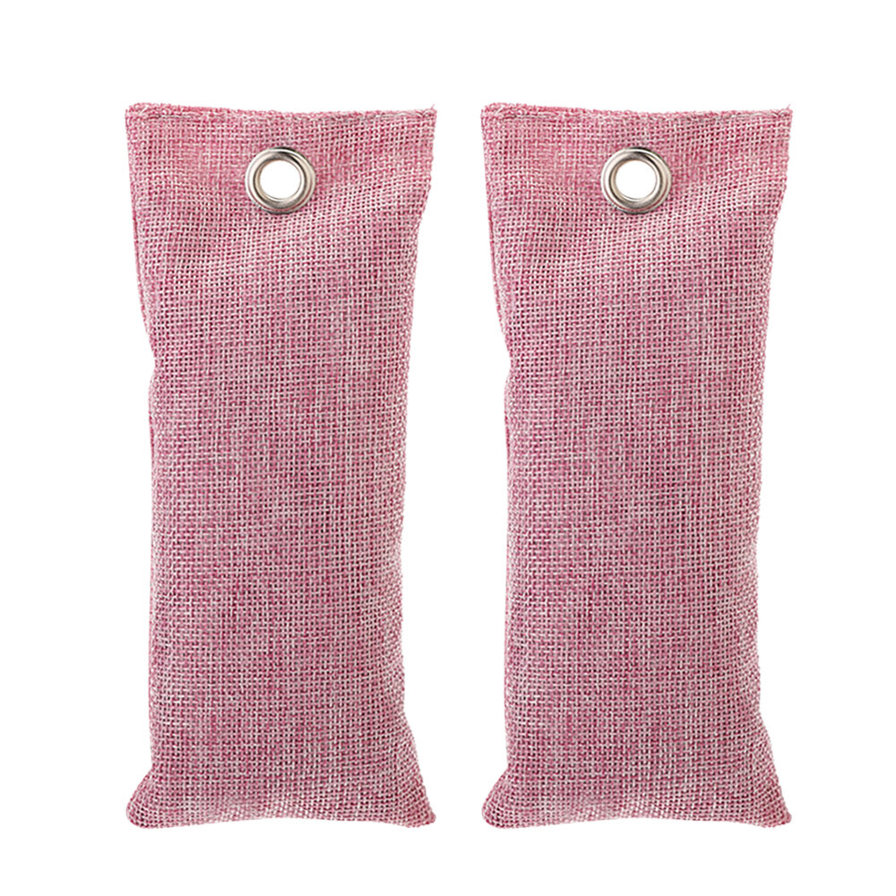 2 Pack 75g Мешок из Бамбукового Угольного Угля для Дома Активированный Уголь Поглотитель Запахов Удаляет TVOC Очищает Воздух для Дома Автомобиля Гардероба Шкафа, Цвет: Серый/ Светло-зеленый/ Розовый/ Черный (Выбор)