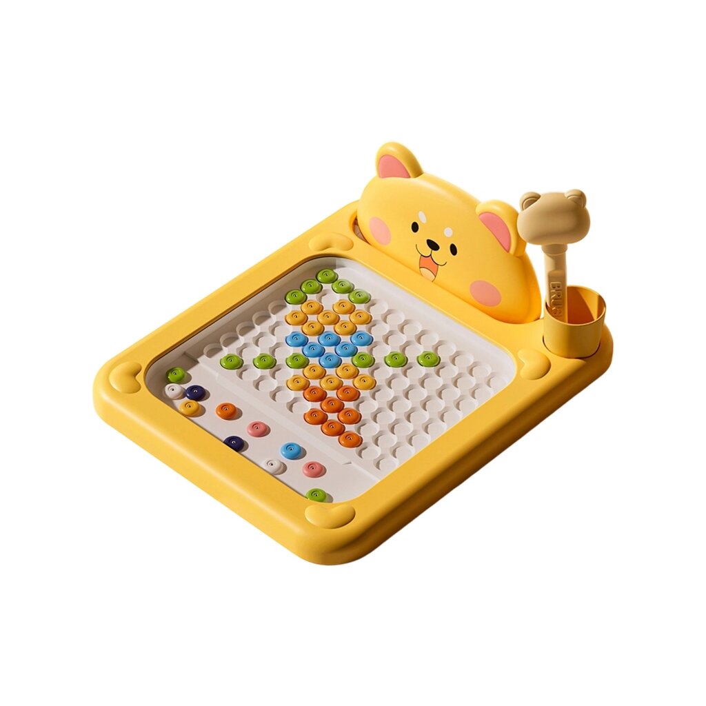 Мультяшная Магнитная доска Для рисования, Игривый Магнитный Блокнот для рисования для Детей, Удобный в переноске Магнитный планшет для рисования с ручкой, Доска для рисования Магнитными Точками, Обучающее снаряжение для малышей для мальчиков и девочек