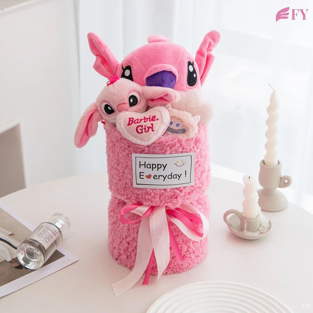 Мягкий букет из игрушек, Стич (Stitch) , розовый цвета, 30 см