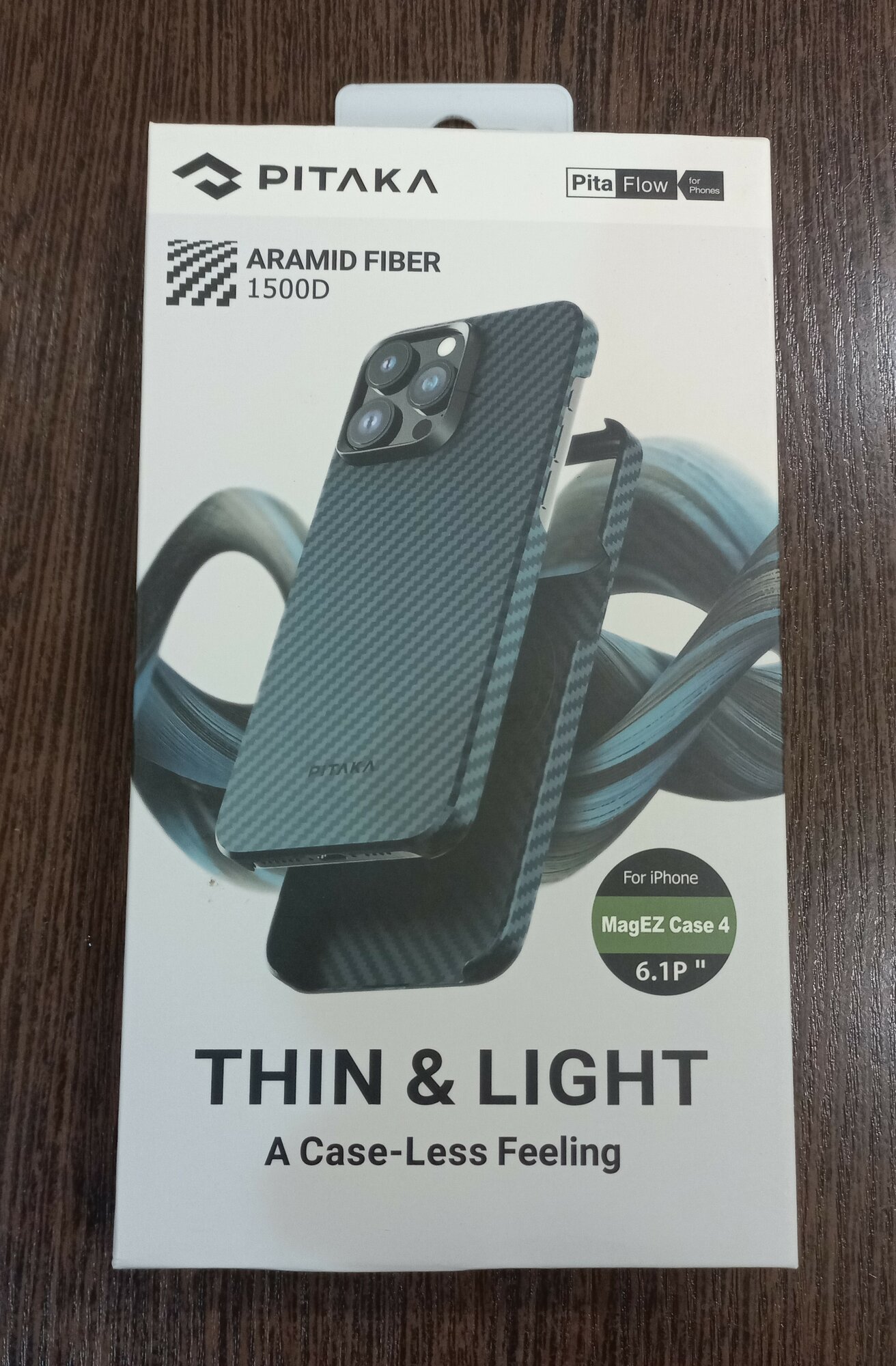 Чехол Pitaka Magez Case 4, для iPh14 Pro, арамидный, MagSafe, беспроводная зарядка, матовый