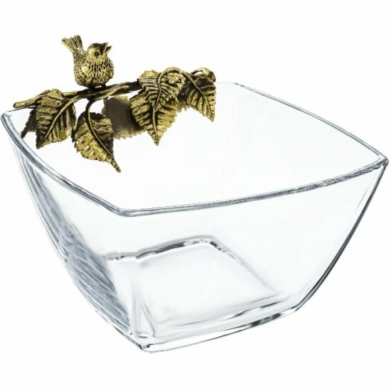 Чаша для орехов "Птица" Кольчугинский Мельхиор латунная с черн. КМ2649ЧШ06
