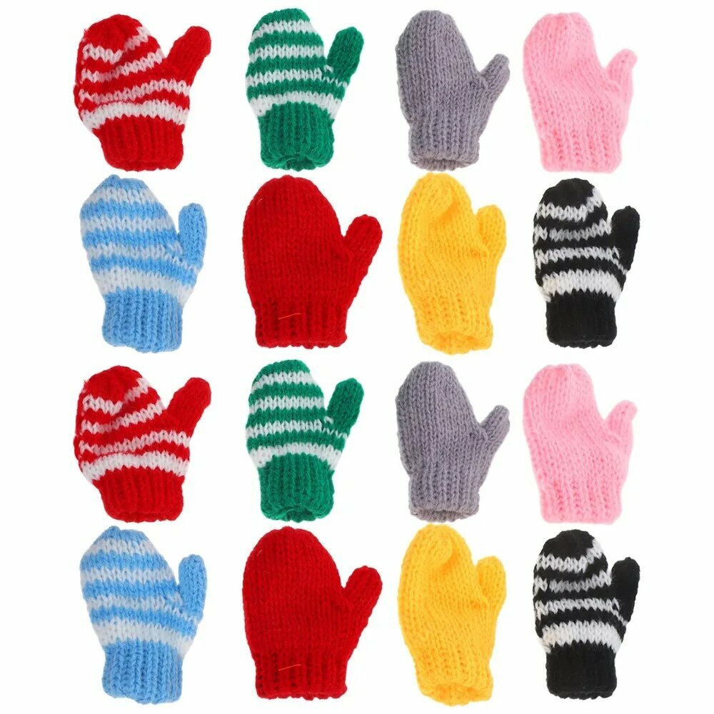 Вязаные Перчатки Для Кукольных Аксессуаров, Из Мягкой Пряжи, Для Детского Творчества, 8 Пар