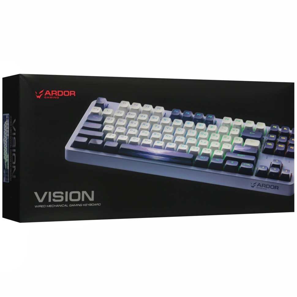 Клавиатура игровая проводная ARDOR GAMING Vision фиолетовый/белый