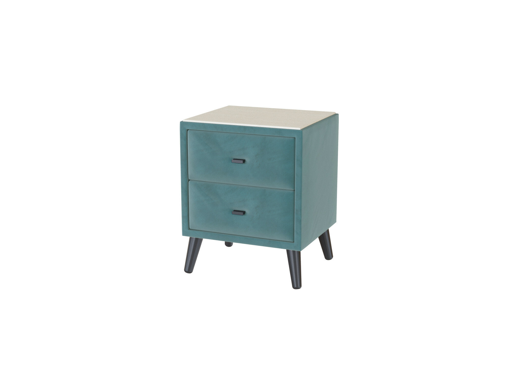 Тумба прикроватная интерьерная, фасад МДФ  бирюза/мдф клен кремовый