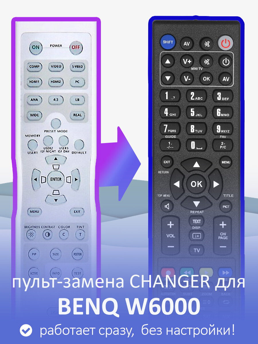 Пульт-замена для BENQ W6000