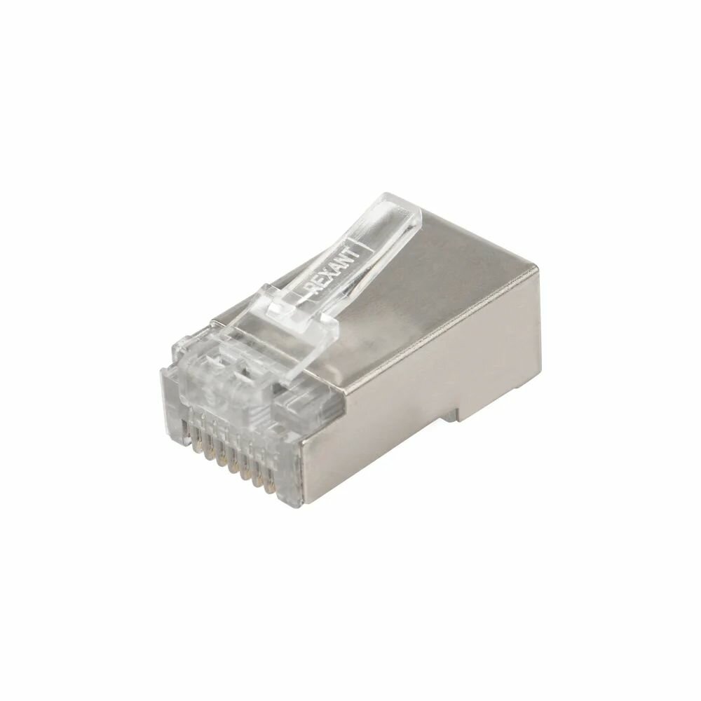 Сетевой разъем LAN на кабель REXANT штекер RJ-45 (8Р8С), под обжим, в экране, 10 шт. 06-0082-A10