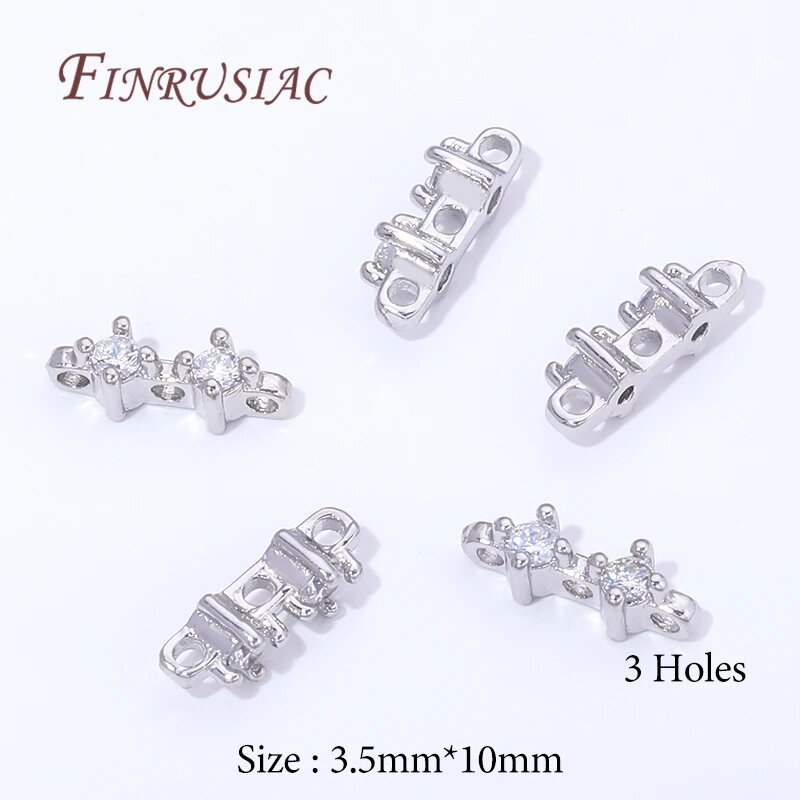 Проставки для бусин FINRUSIAC, 6 шт, Rhodium Plated