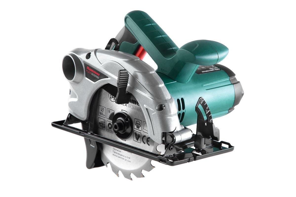 Пила циркулярная Hammer Flex CRP1300D, 1300Вт, 4700об/мин, 160x20мм, макс. пропил 55мм