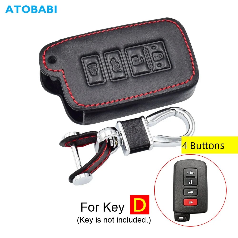 Кожаный чехол для автомобильного ключа, аксессуары для Toyota Camry Tacoma Avalon RAV4 Highlander Sienna Land Cruiser Prius Sienta, ноя аурион D-4 Buttons-Black