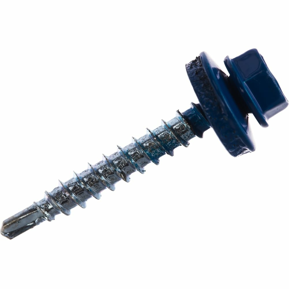 Кровельный саморез качественный крепеж 4,8/35 RAL500580 синий (80 шт.)