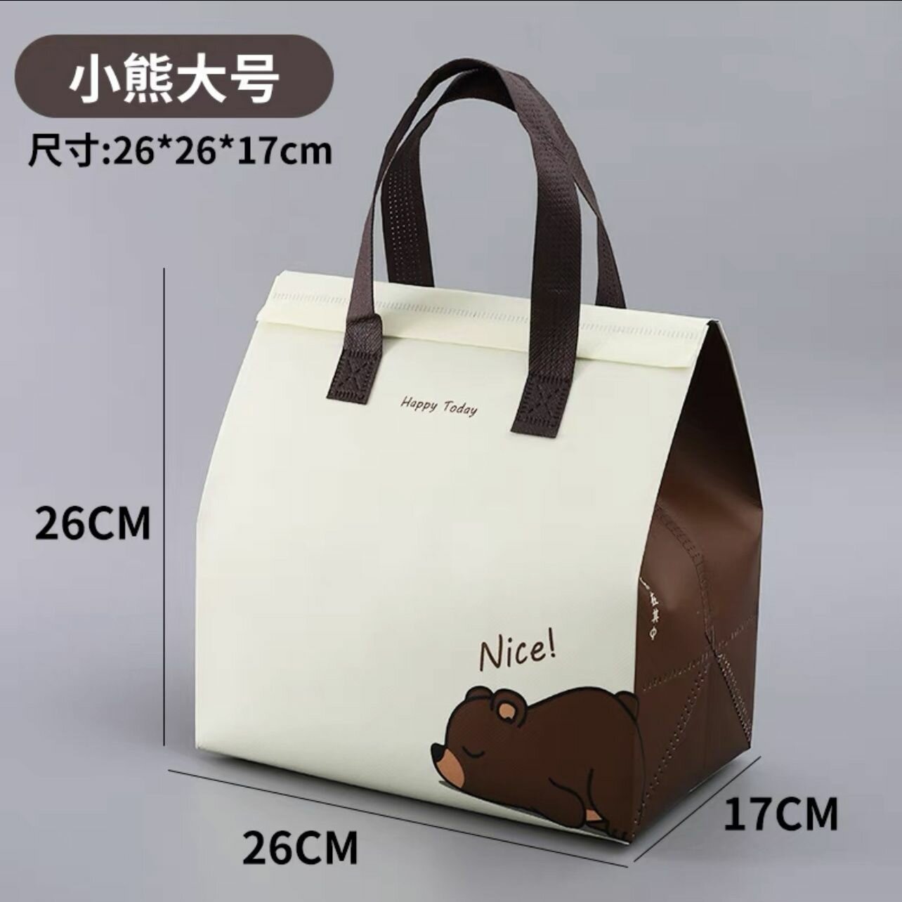 Одноразовый упаковочный пакет из алюминиевой фольги и нетканого материала для молочного чая, барбекю, большой емкости, изоляционный пакет, большой размер, большая емкость для холодного хранения и охлаждения