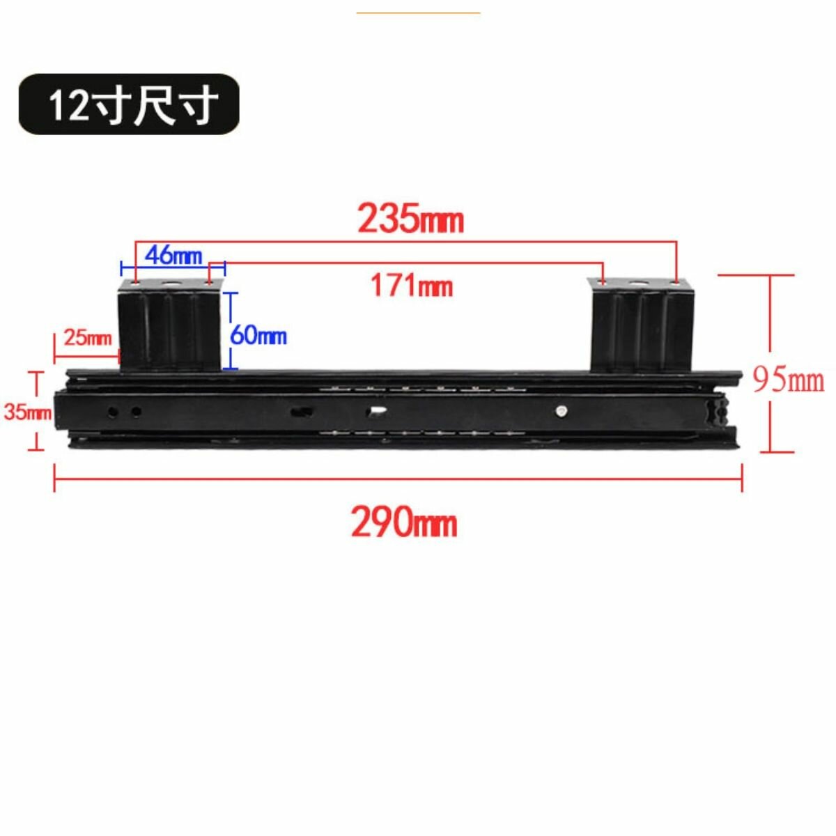 Короткий поднос для клавиатуры, потолочный монтаж, трехсекционный компьютерный стол, 10inch 12inch ящика, скользящая направляющая, фиксированная скользящая направляющая под столом