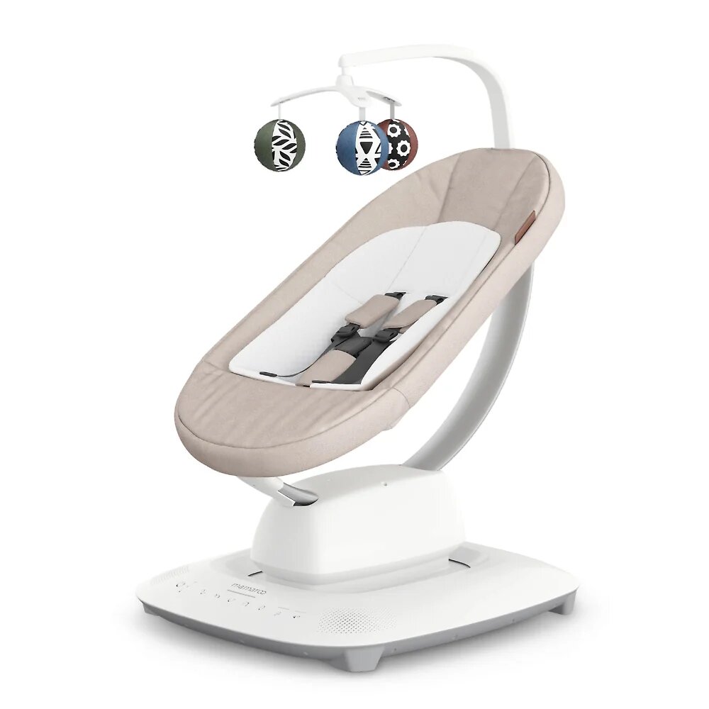 Электронное кресло-качалка UPPAbaby (4moms) Mamaroo, цвет Charlie / Sand Melange (Бежевый)