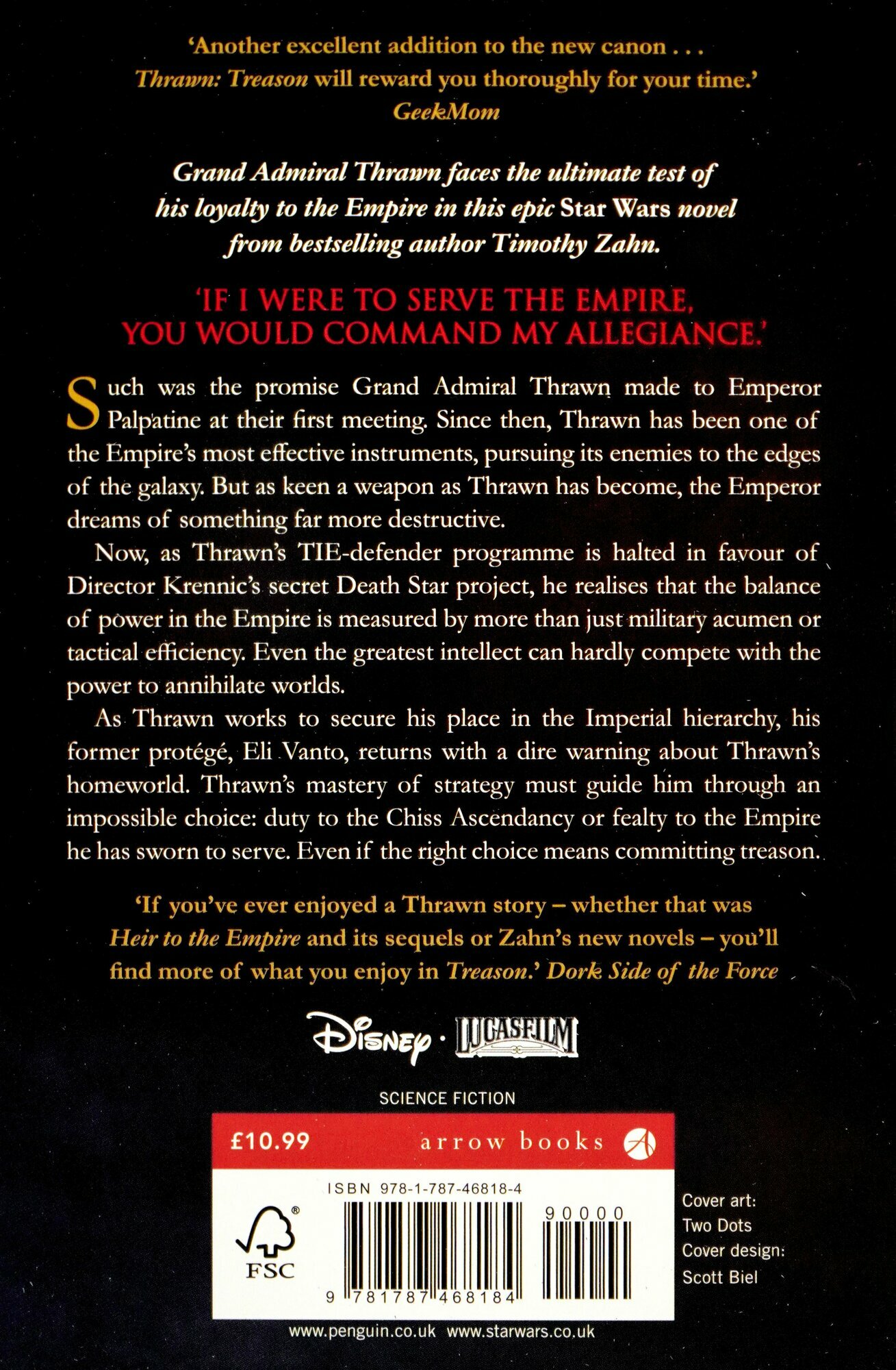 «Star Wars: Thrawn: Treason» («Траун: Измена»). (Третья часть) трилогии о гранд-адмирале Трауне — фото 1