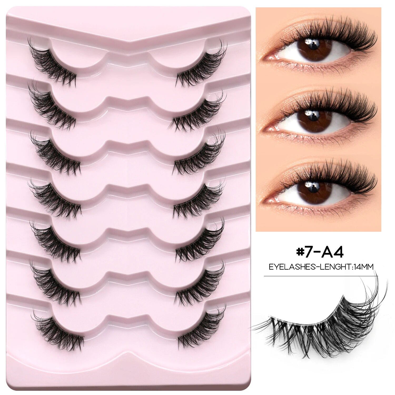 GROINNEYA ресницы кошачий глаз 3D, 7 Pairs-7a04